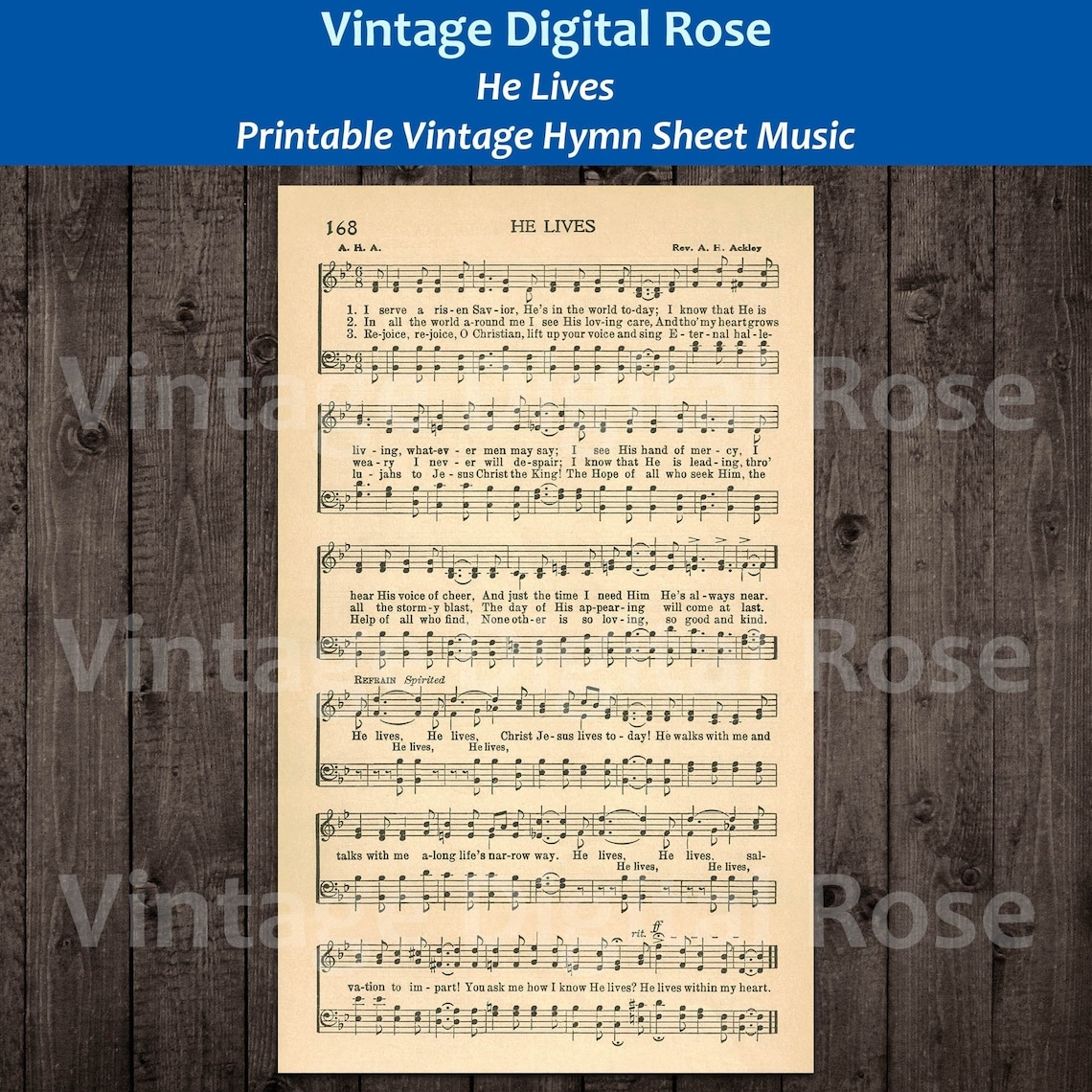 He Lives Printable Vintage Hymn Sheet Music - Etsy