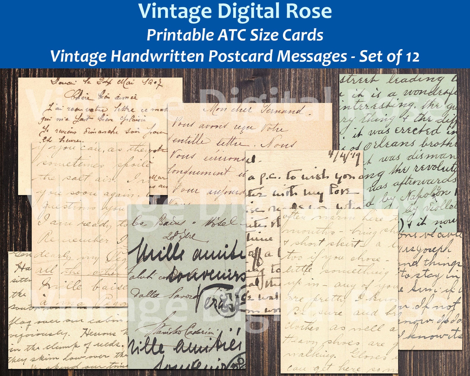 Vintage Postcard Handwritten Messages ATC Size Journal - Etsy