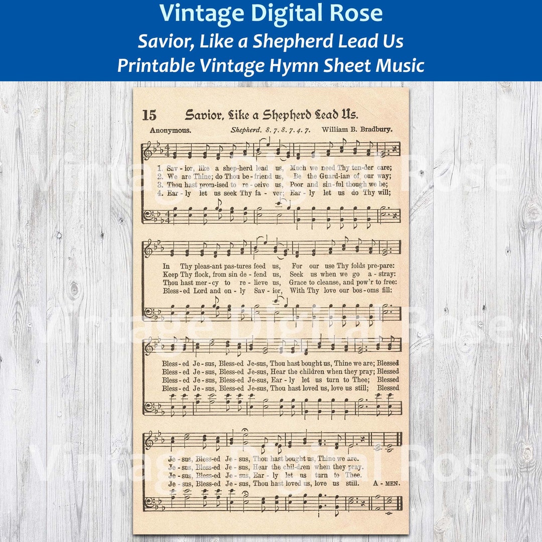 Savior, Like a Shepherd Lead Us Printable Vintage Hymn Sheet Music - Etsy