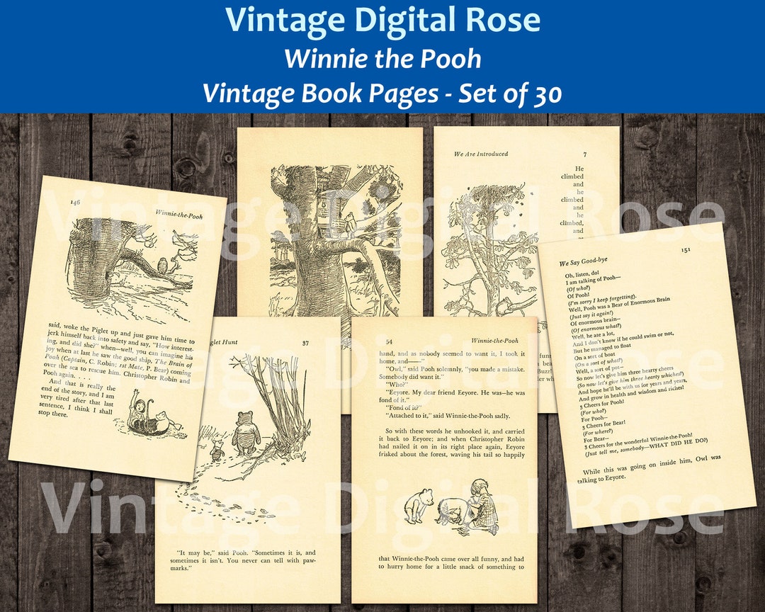 30 Printable Winnie the Pooh A. A. Milne Full Book Pages Popular Quotes ...