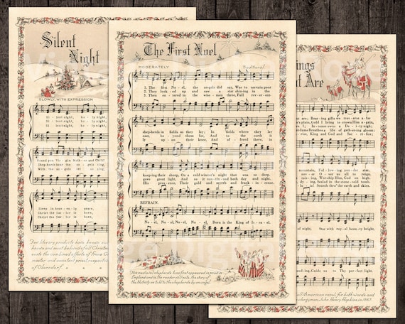 Vintage Christmas Sheet Music Silent Night