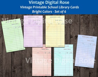 Printable Vintage Library Catalog Cards Digital Collage Sheet JPG ...