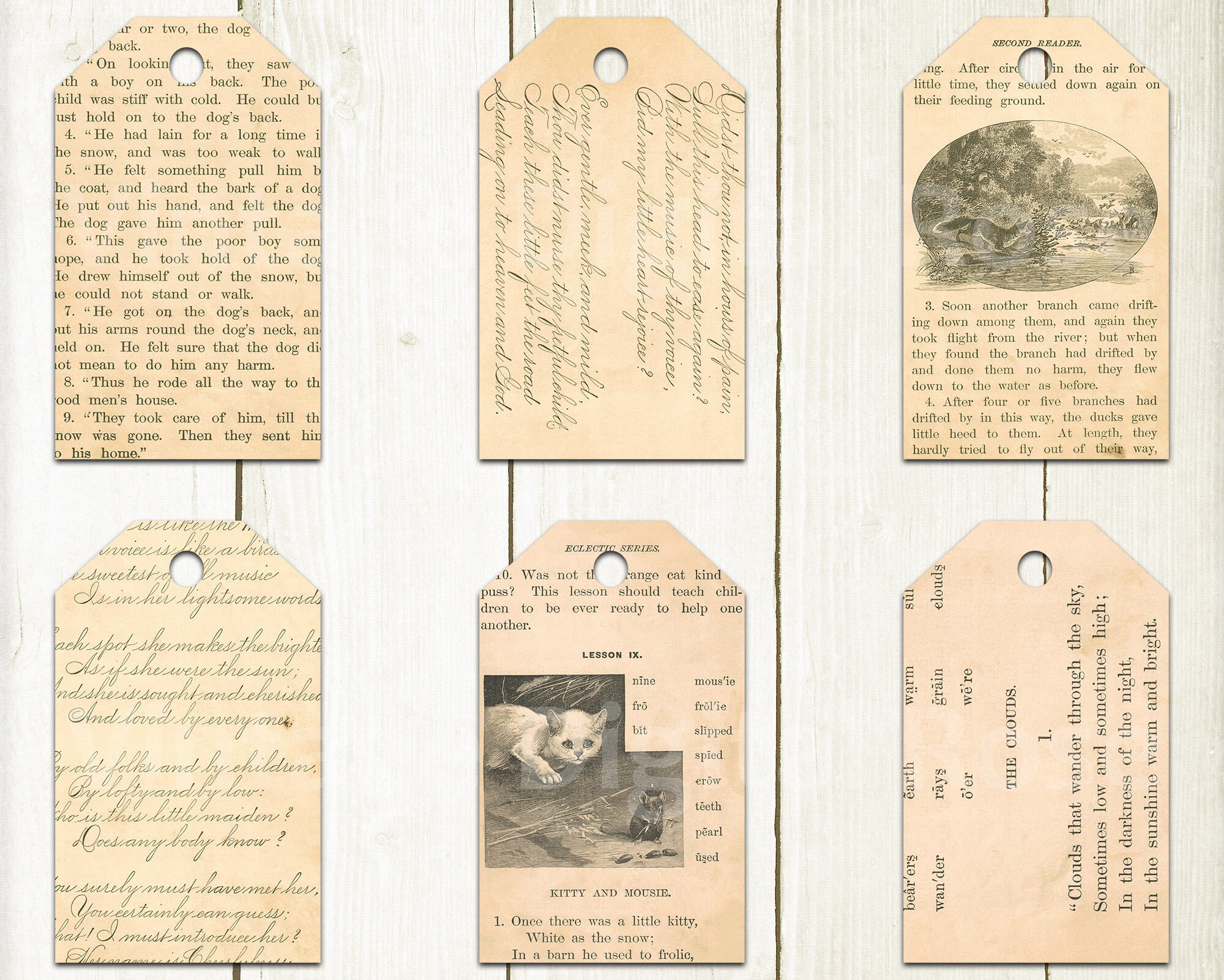 Journal Tags - Vintage Mcguffey's Second Eclectic Reader Graded Primer ...