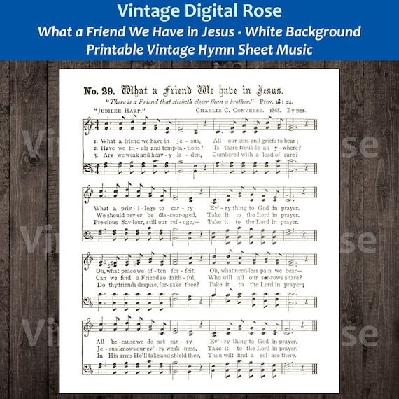 What a Friend We Have in Jesus White Background Printable - Etsy