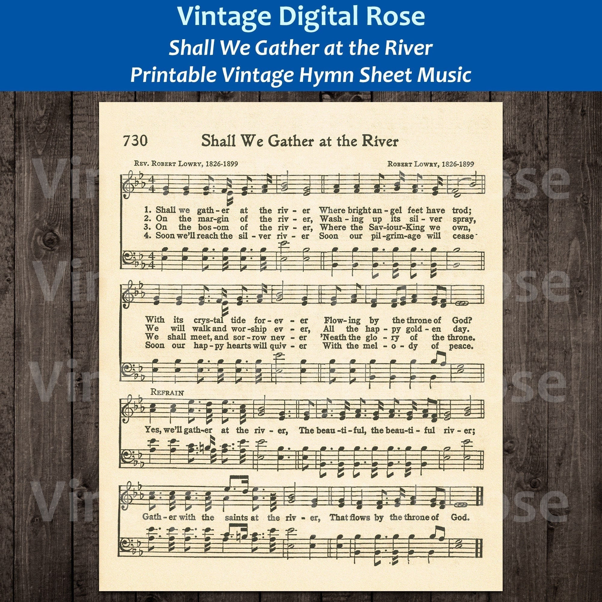 Shall We Gather at the River Printable Vintage Hymn Sheet Music - Etsy