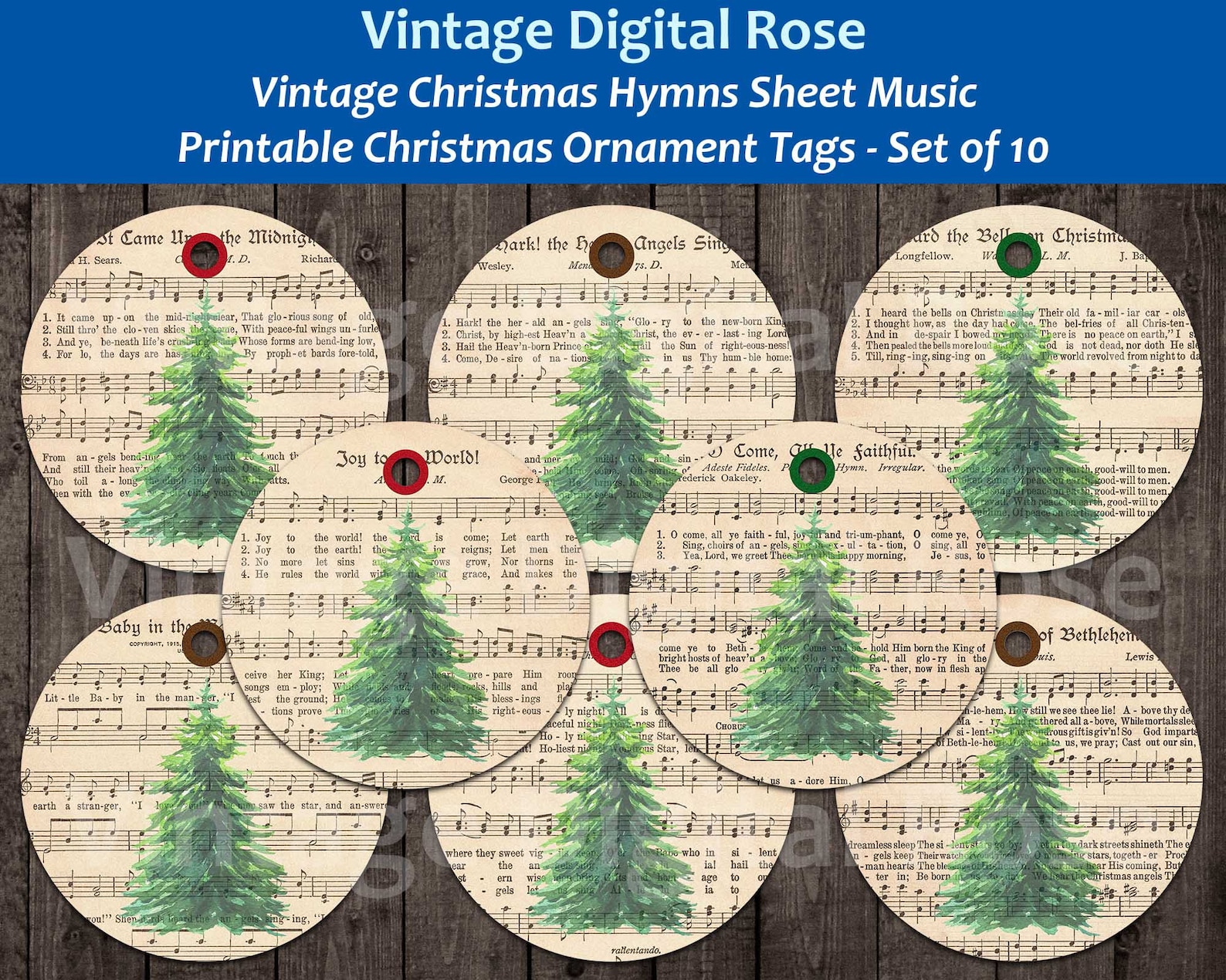 Printable Christmas Ornament Tags With Vintage Christmas | Etsy