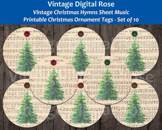 Printable Christmas Ornament Tags With Vintage Christmas - Etsy