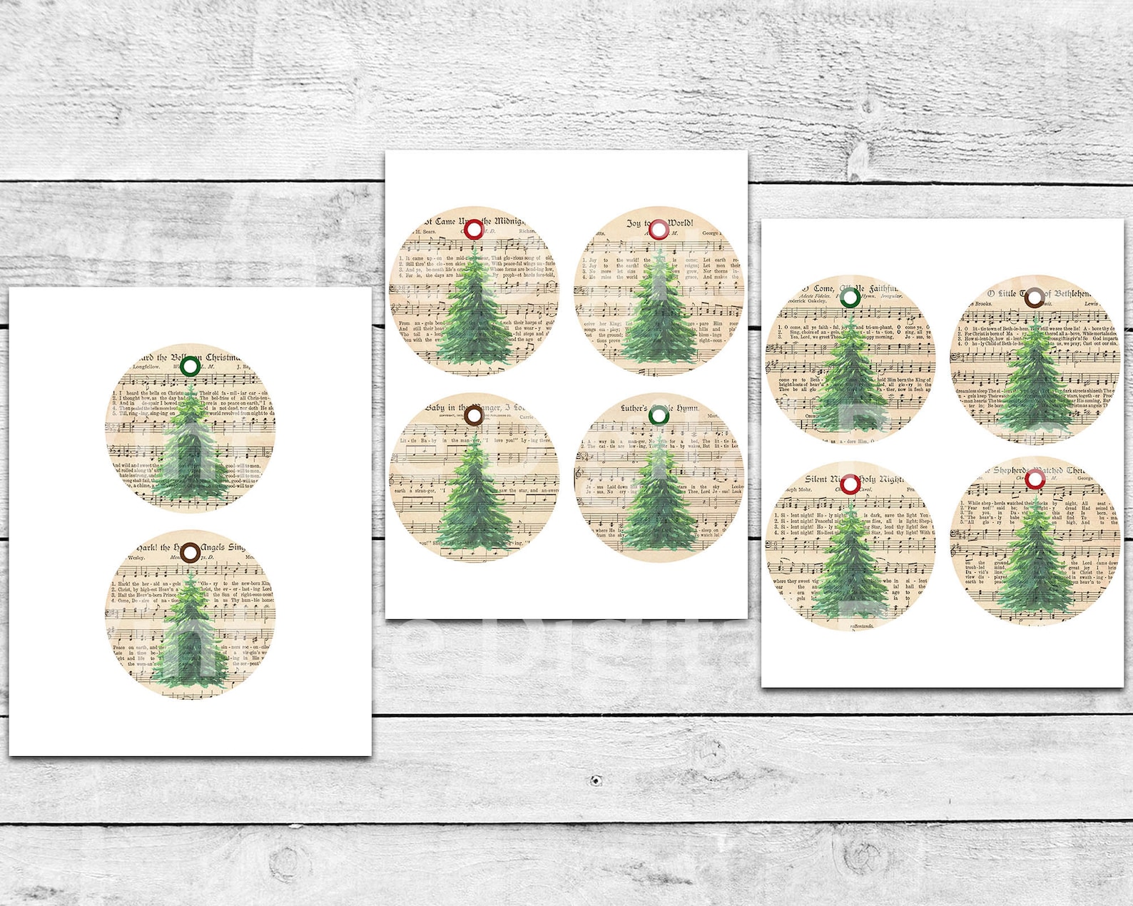 Printable Christmas Ornament Tags With Vintage Christmas | Etsy
