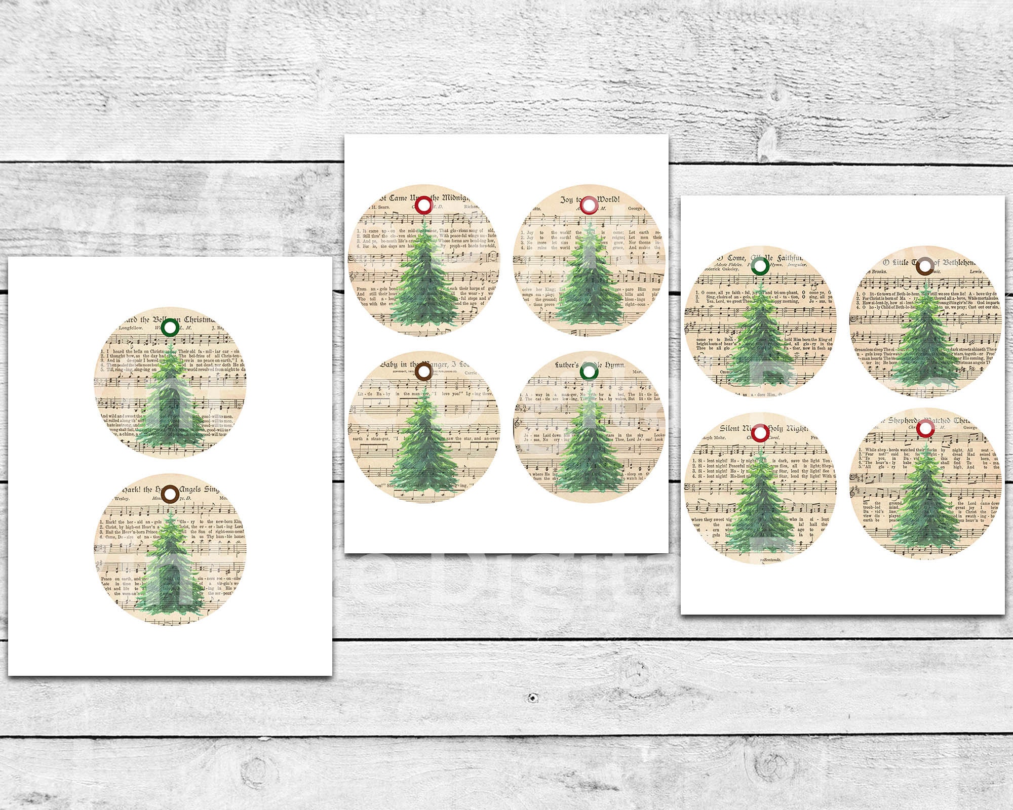 Printable Christmas Ornament Tags With Vintage Christmas - Etsy