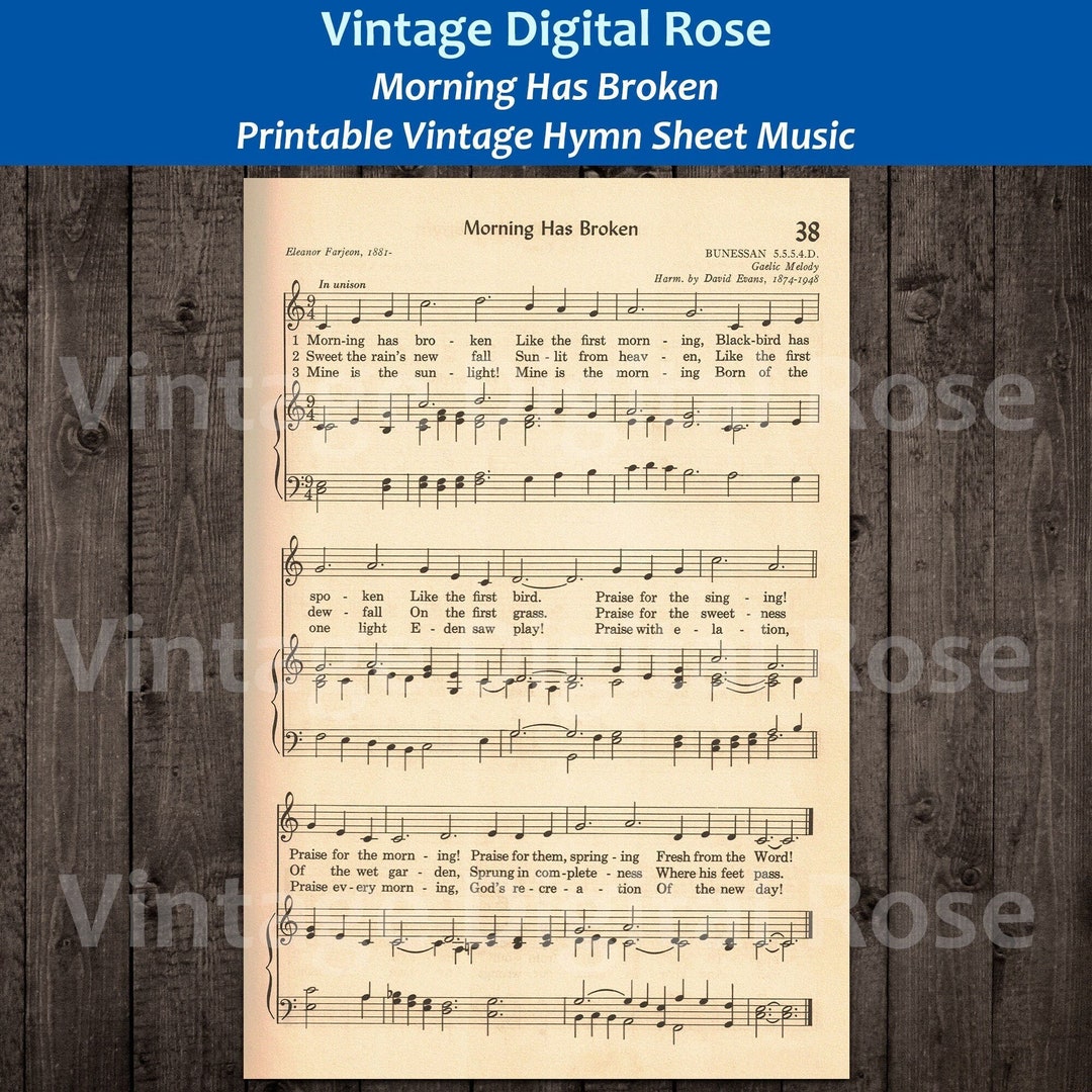 Morning Has Broken Printable Vintage Hymn Sheet Music - Etsy