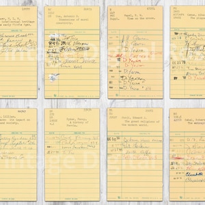 Vintage Printable Library Checkout Cards Stamped Cards Digital Collage ...