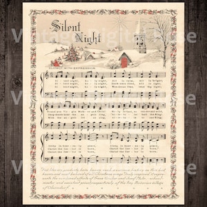 Printable Vintage Christmas Carols Color Illustrations Best Sellers Top ...