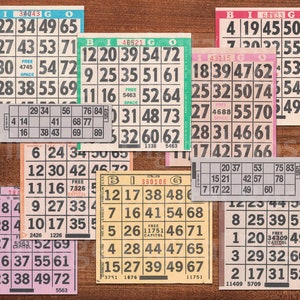 Vintage Printable Rainbow Bingo Cards Set of 10 Ten Cards Assorted ...