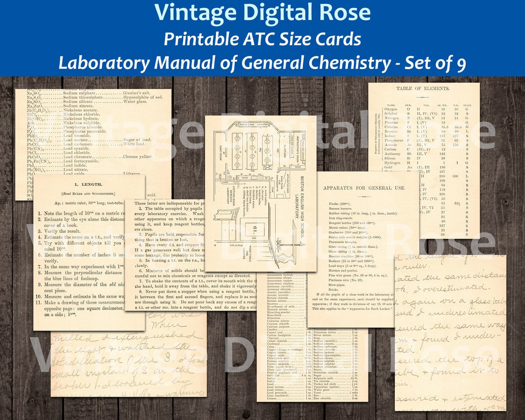 Vintage General Chemistry Laboratory Manual Pages Science Handwritten ...