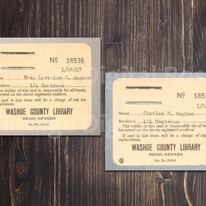 Vintage Printable Personal Library Checkout Cards 1940s Digital JPG PNG ...