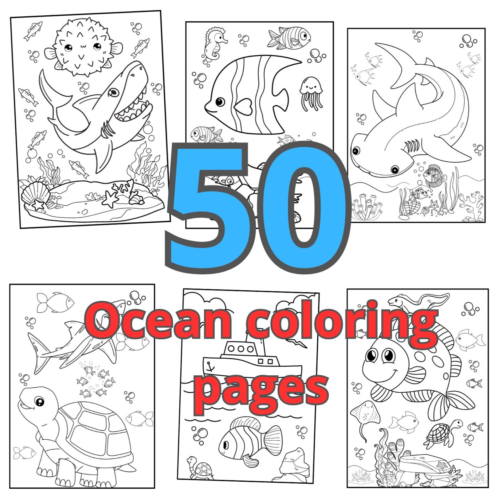 Ocean Coloring Pages, 50 Ocean Coloring Pages, Explore the Ocean ...