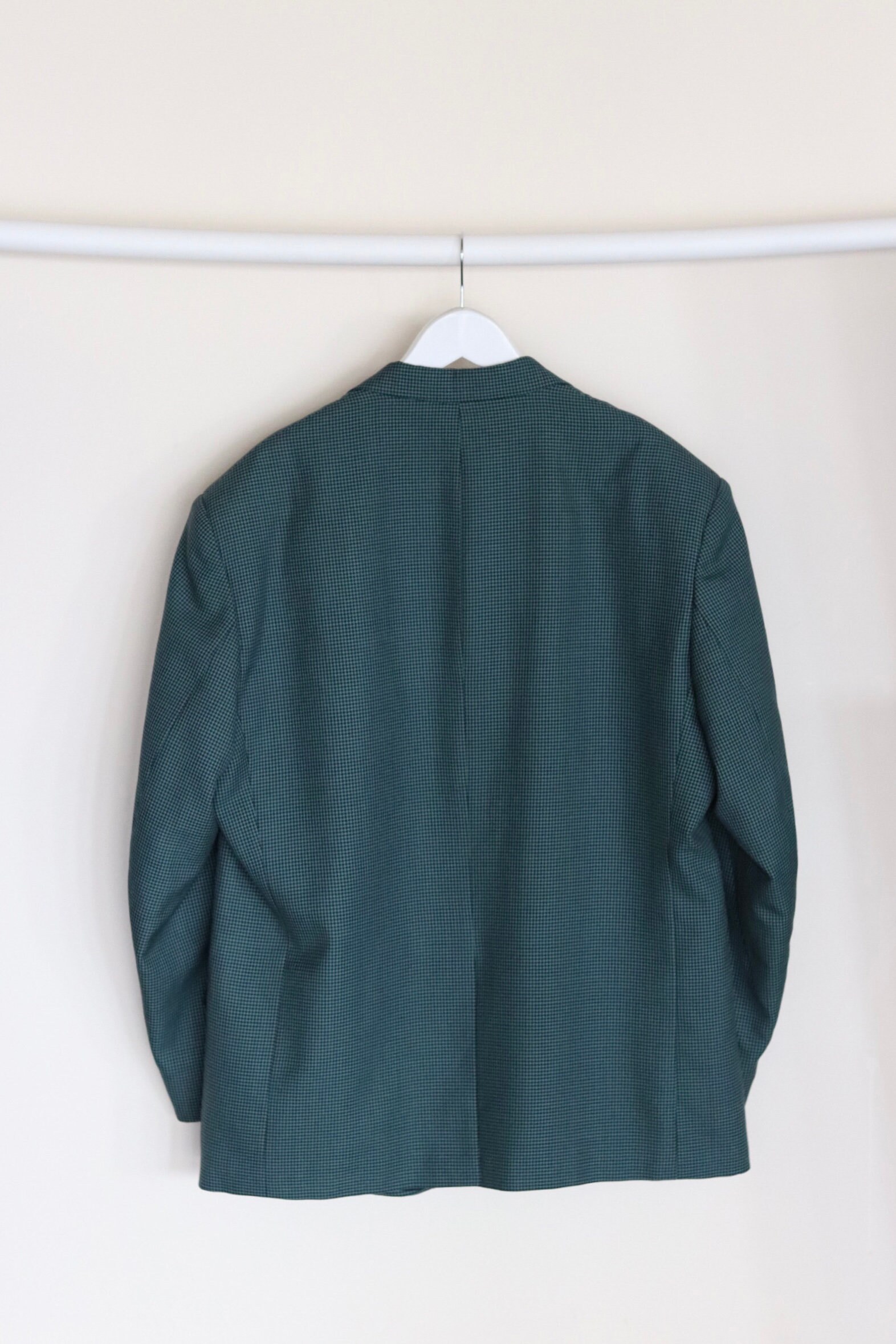 Vinatge Green Check Pattern Blazer With, 90s Mens Green Blazer, Vintage ...
