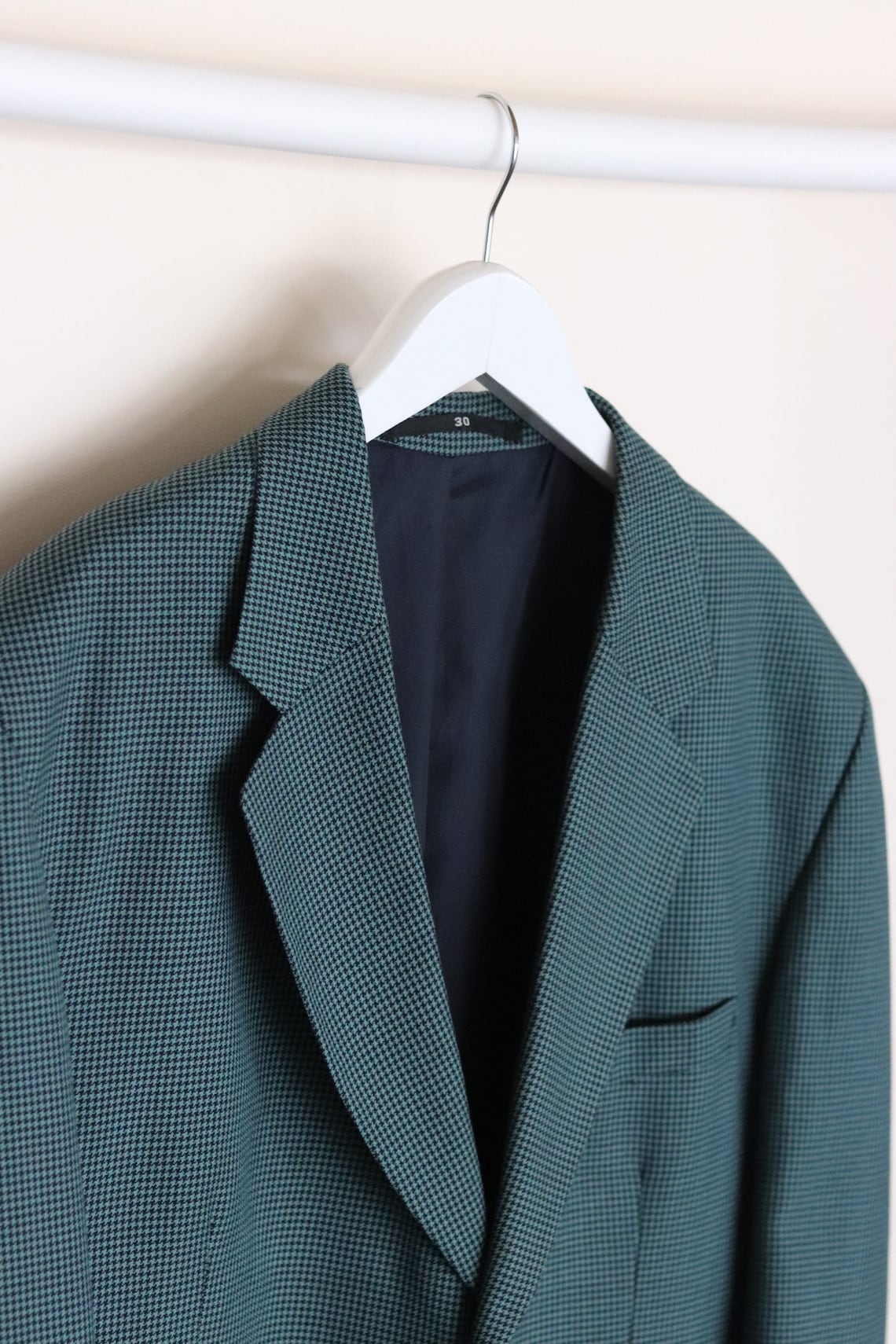 Vinatge Green Check Pattern Blazer With, 90s Mens Green Blazer, Vintage ...
