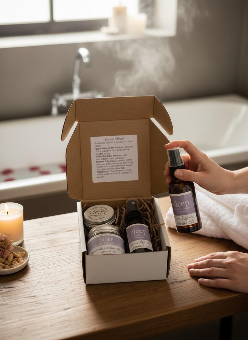 Natural Lavender Sleep Ritual Gift Set: Handmade in UK, Sleep Balm ...