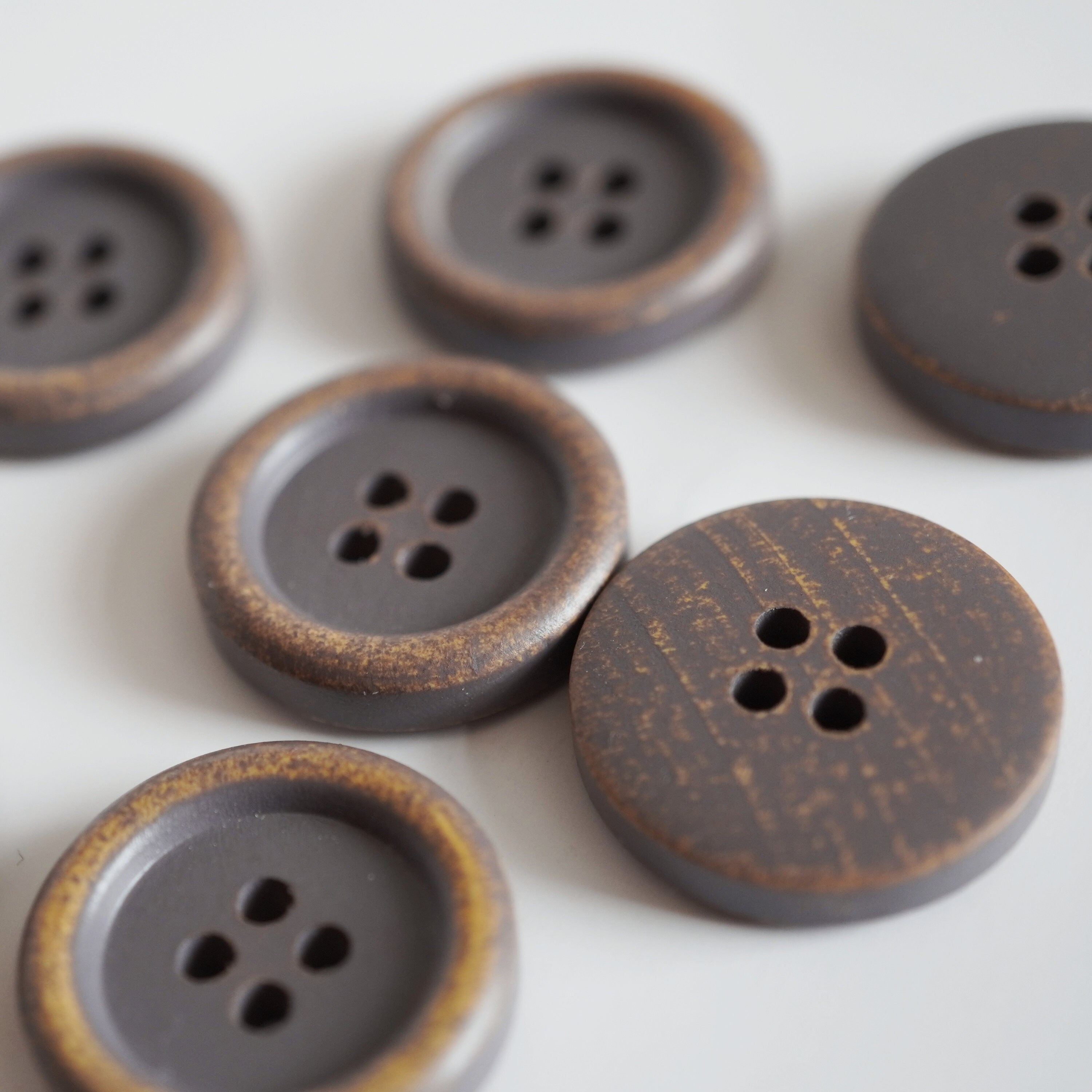 Wooden Buttons Grey in Used Look Vintage Look Round 2 Cm 4 - Etsy