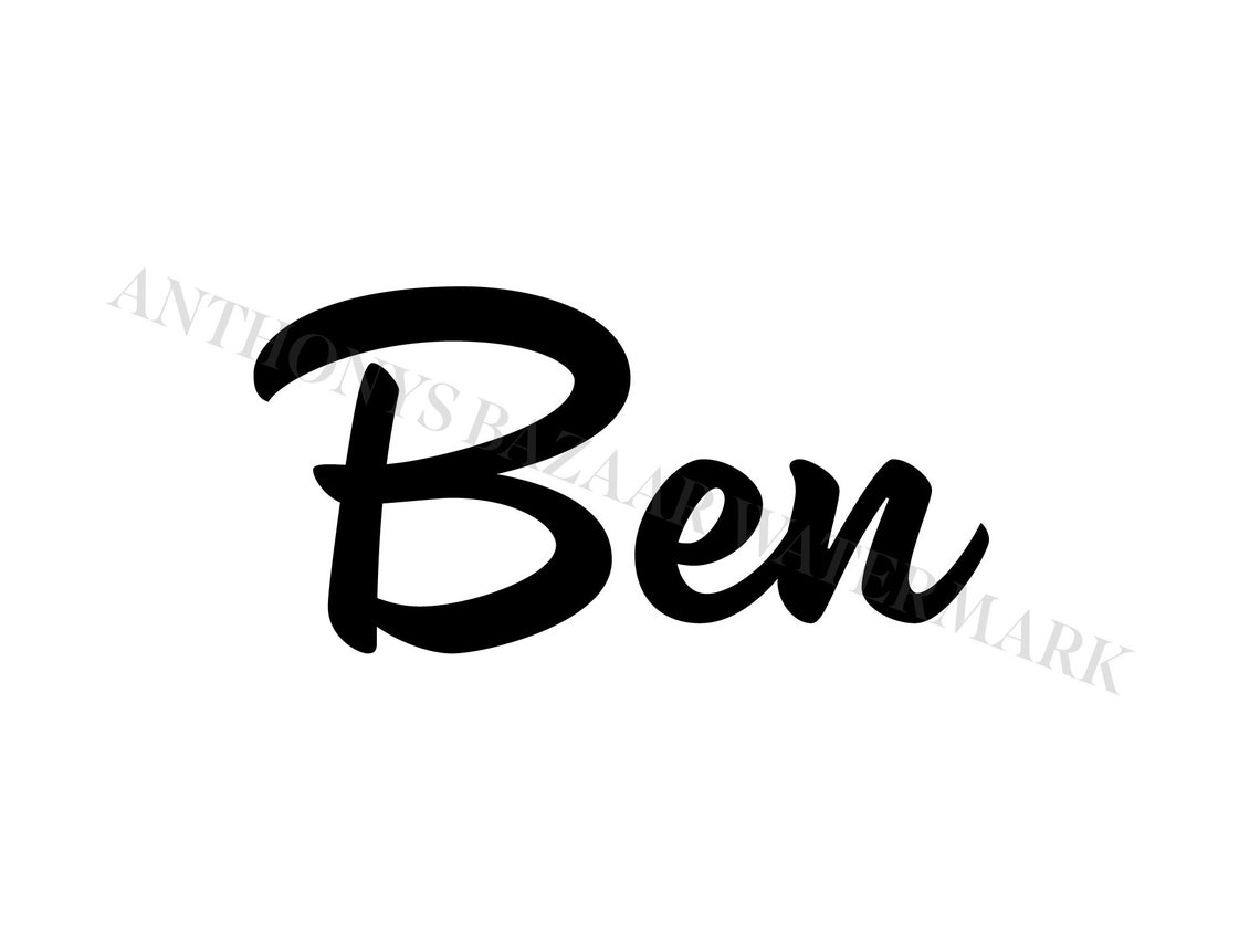 Ben in Cursive, Digital File in Svg Ai Dxf Eps Png Jpg Format Clipart ...