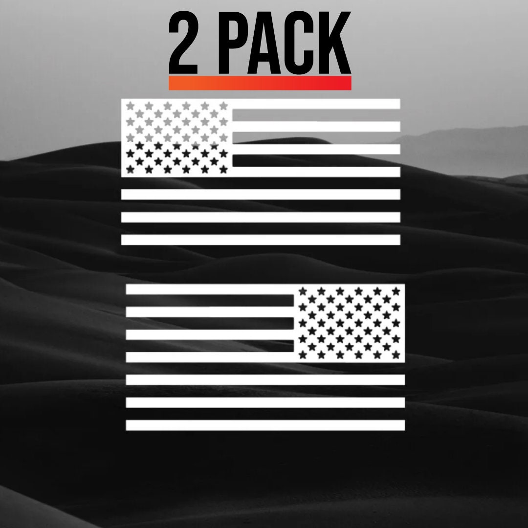 American Flag Decals 2 Pack White Military Matte Pair Premium Vinyl ...