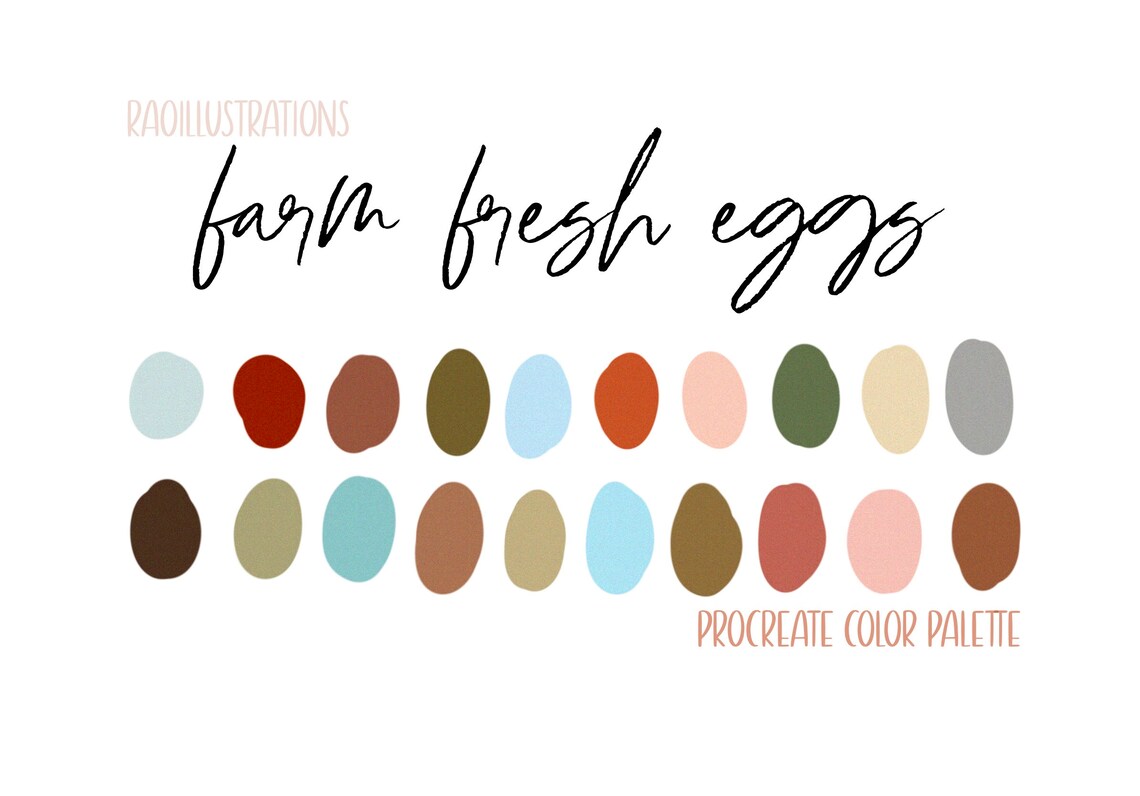 Farm Fresh Eggs Color Palette for Procreate - Etsy
