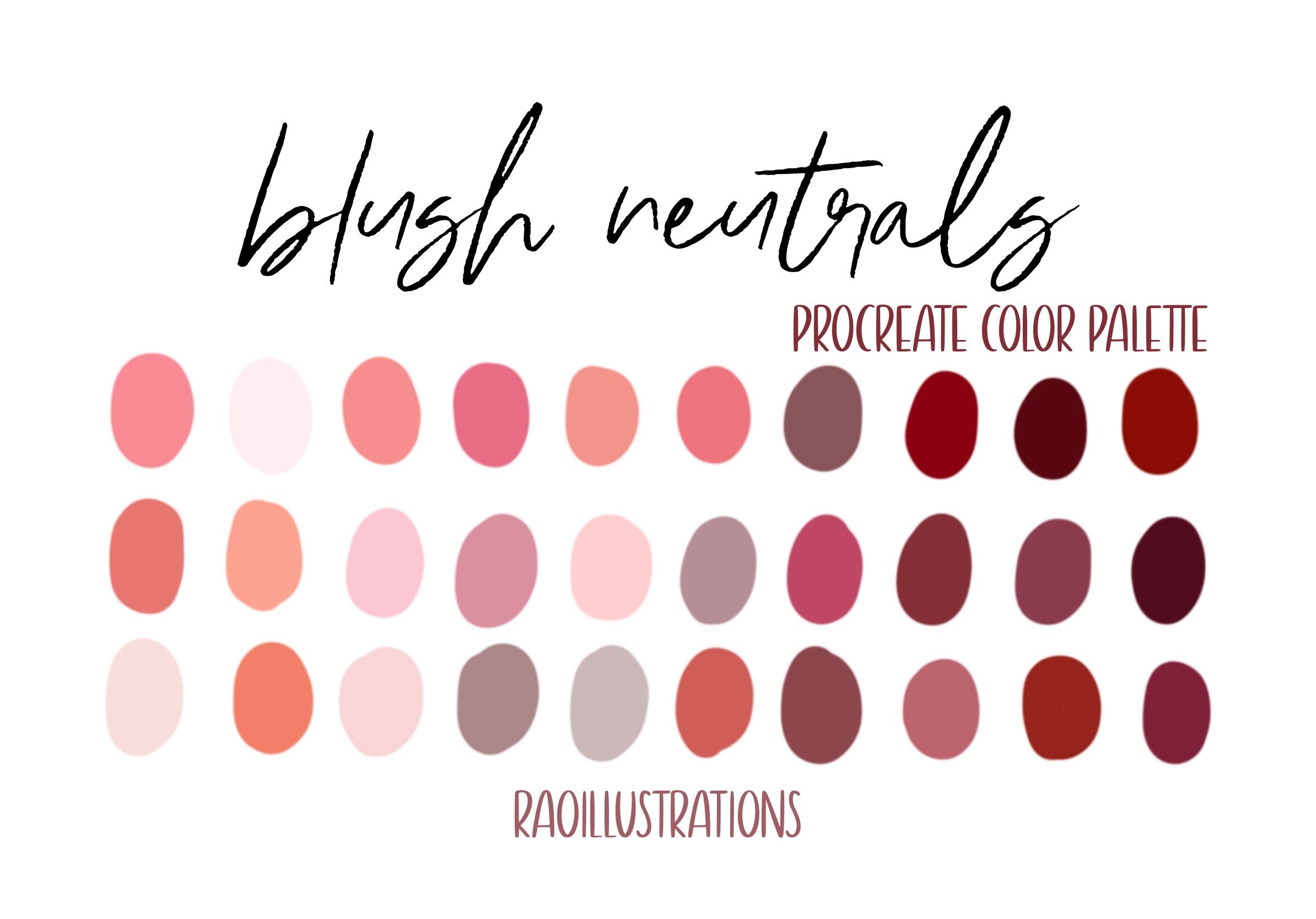 Blush Neutrals Color Palette for Procreate - Etsy