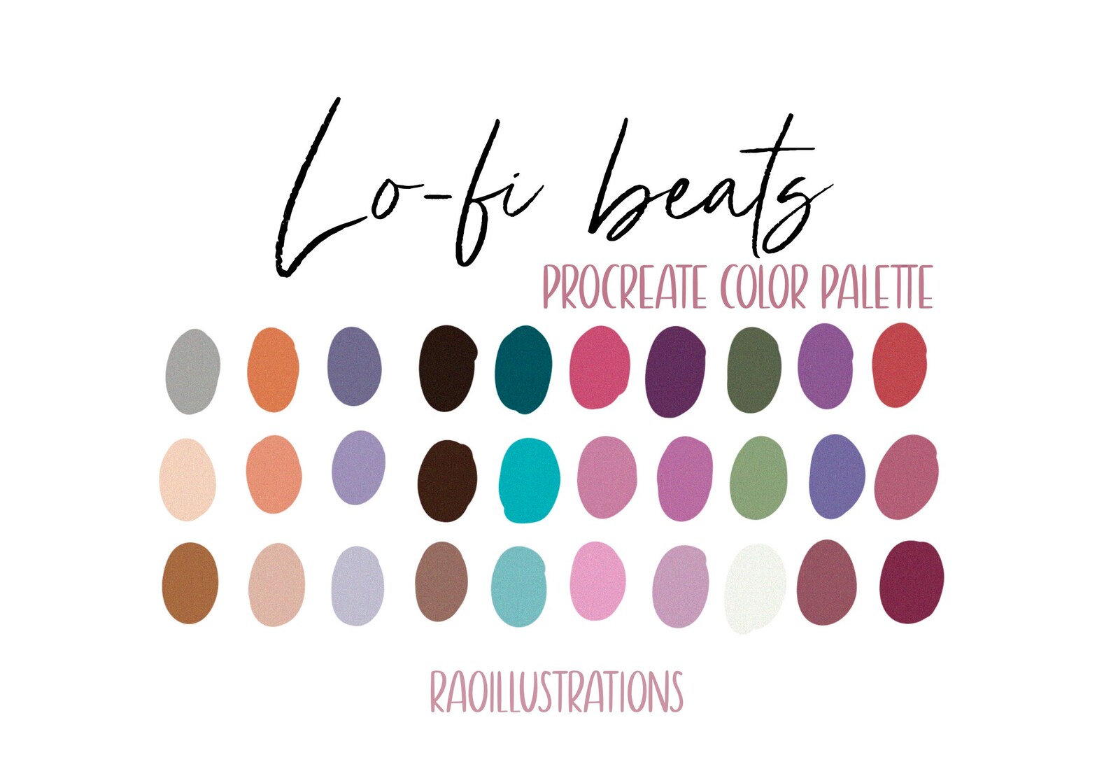 Lo-fi Beats Color Palette for Procreate - Etsy