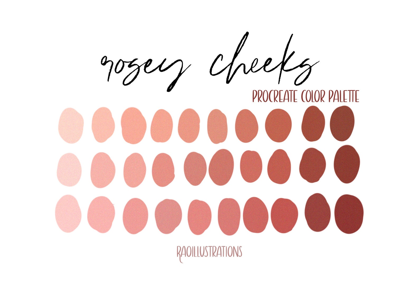 Rosey Cheeks || Color Palette for Procreate - Etsy