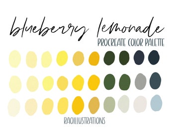 Procreate Colour Palette Blueberry Lemonade iPad Art, Lettering ...