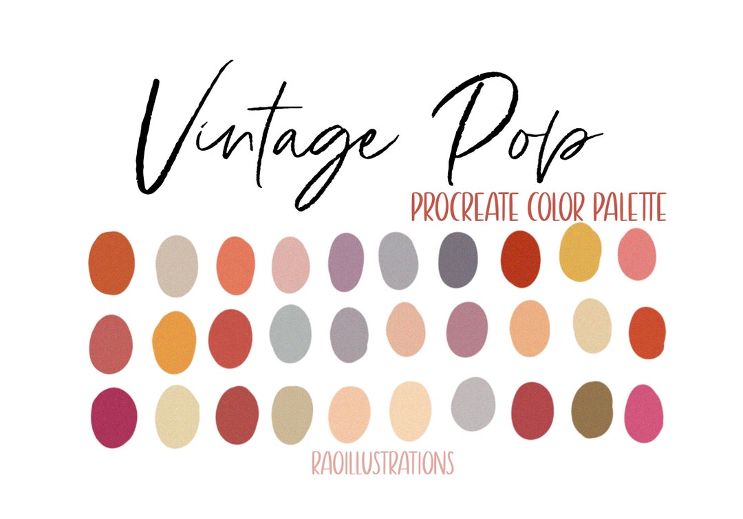 Vintage Pop | Color Palette for Procreate - Etsy