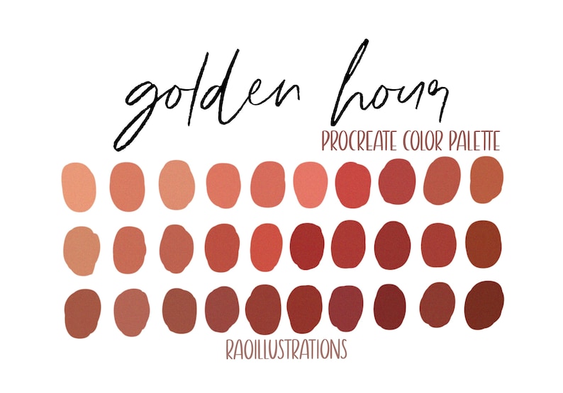 Golden Hour | Color Palette for Procreate - Etsy