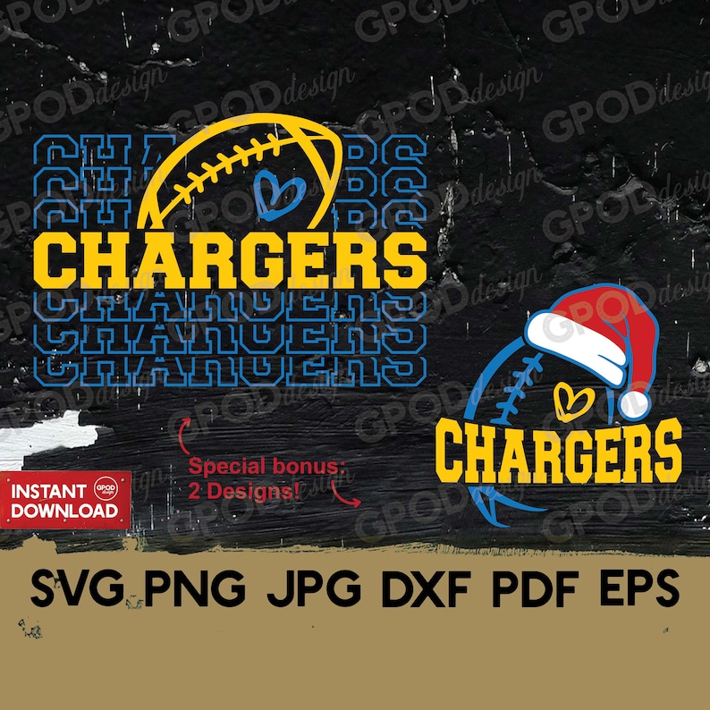 Chargers Football SVG, Chargers Svg, Clipart for Cricut, Chargers Team ...