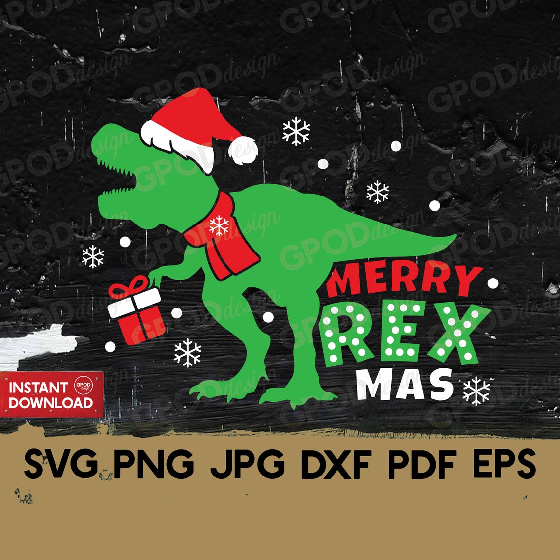 Merry Rex Mas SVG Christmas Dinosaur Svg Clipart for Cricut - Etsy