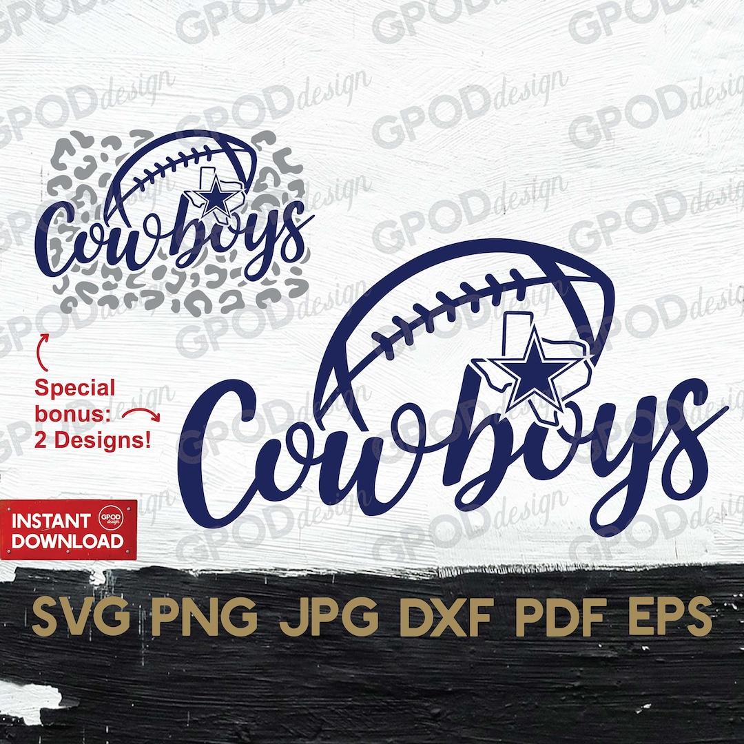 Cowboys Football SVG, Cowboys Leopard Svg, Clipart for Cricut, Cowboys ...