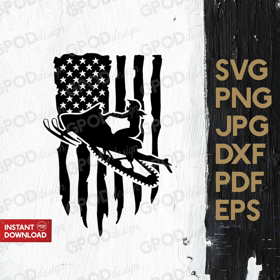 Snowmobile Woman Flag SVG, Snowmobile Svg, Clipart for Cricut, Sled ...