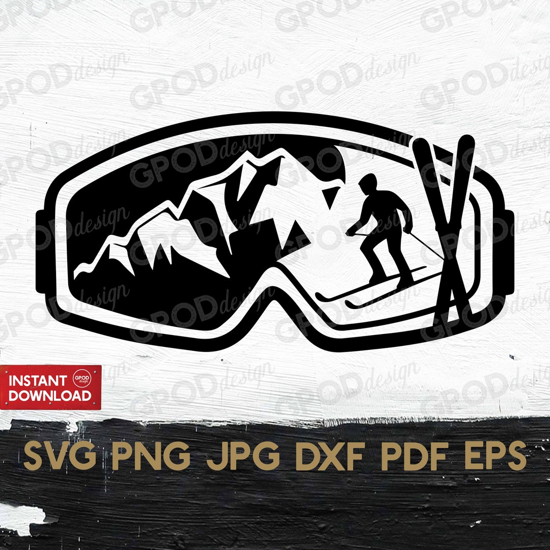 Mountain Skiing SVG, Ski Goggle Svg, Skiing Svg, Clipart for Cricut ...