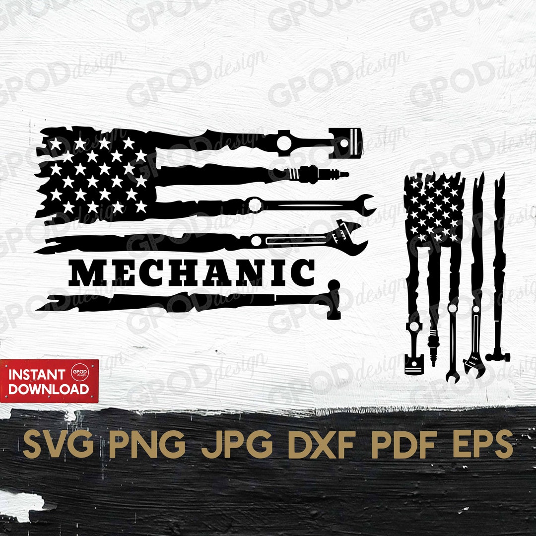 Mechanic Flag SVG, Wrench Flag Svg, Tools Machinist Car Svg, Clipart ...