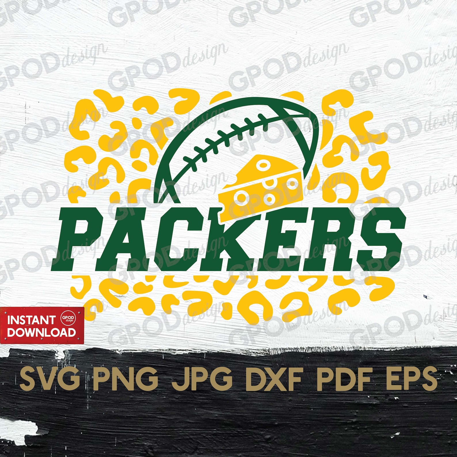 Packers Leopard SVG, Packers Football Svg, Clipart for Cricut, Packers ...