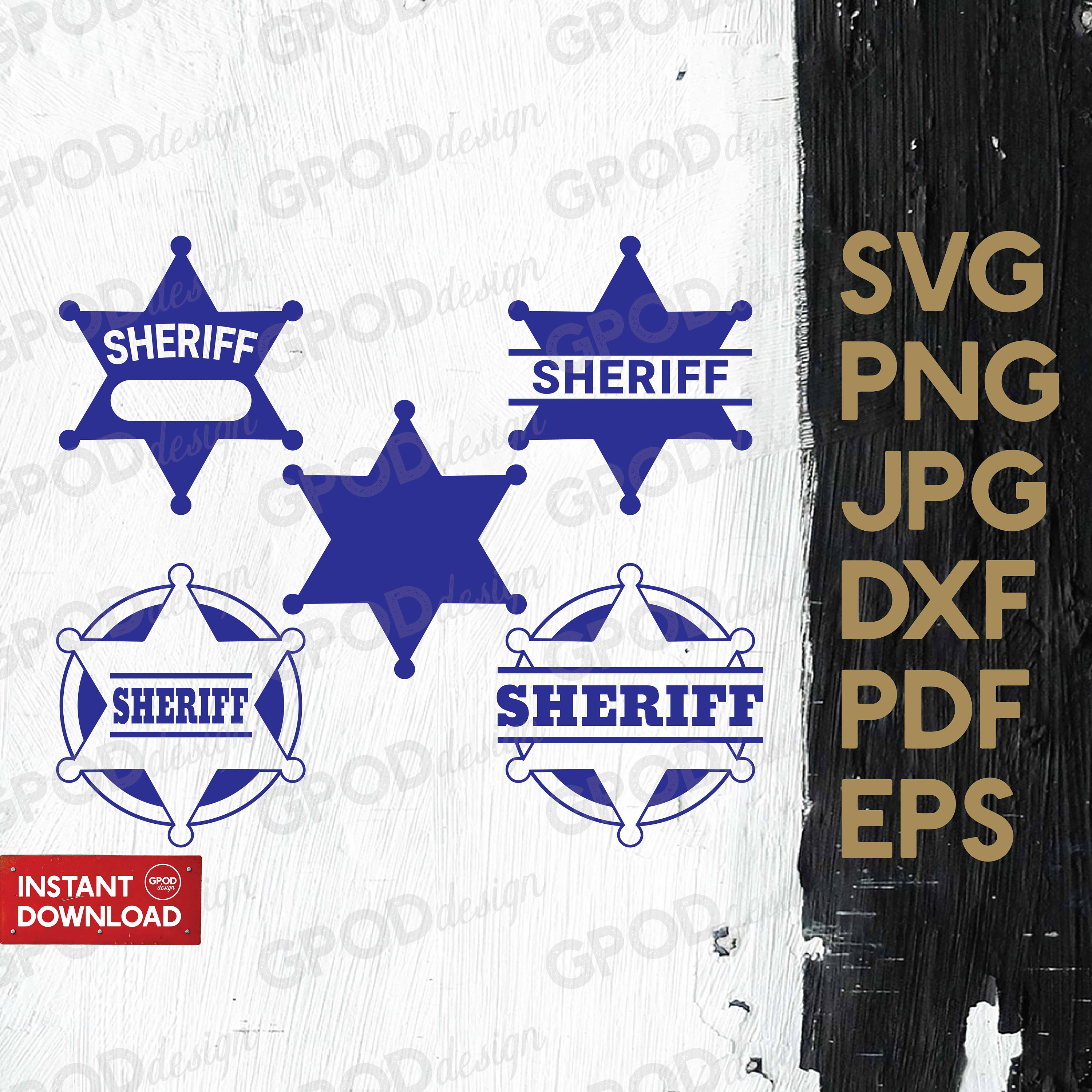 Sheriff Badge SVG Sheriff Split Svg Clipart for Cricut - Etsy