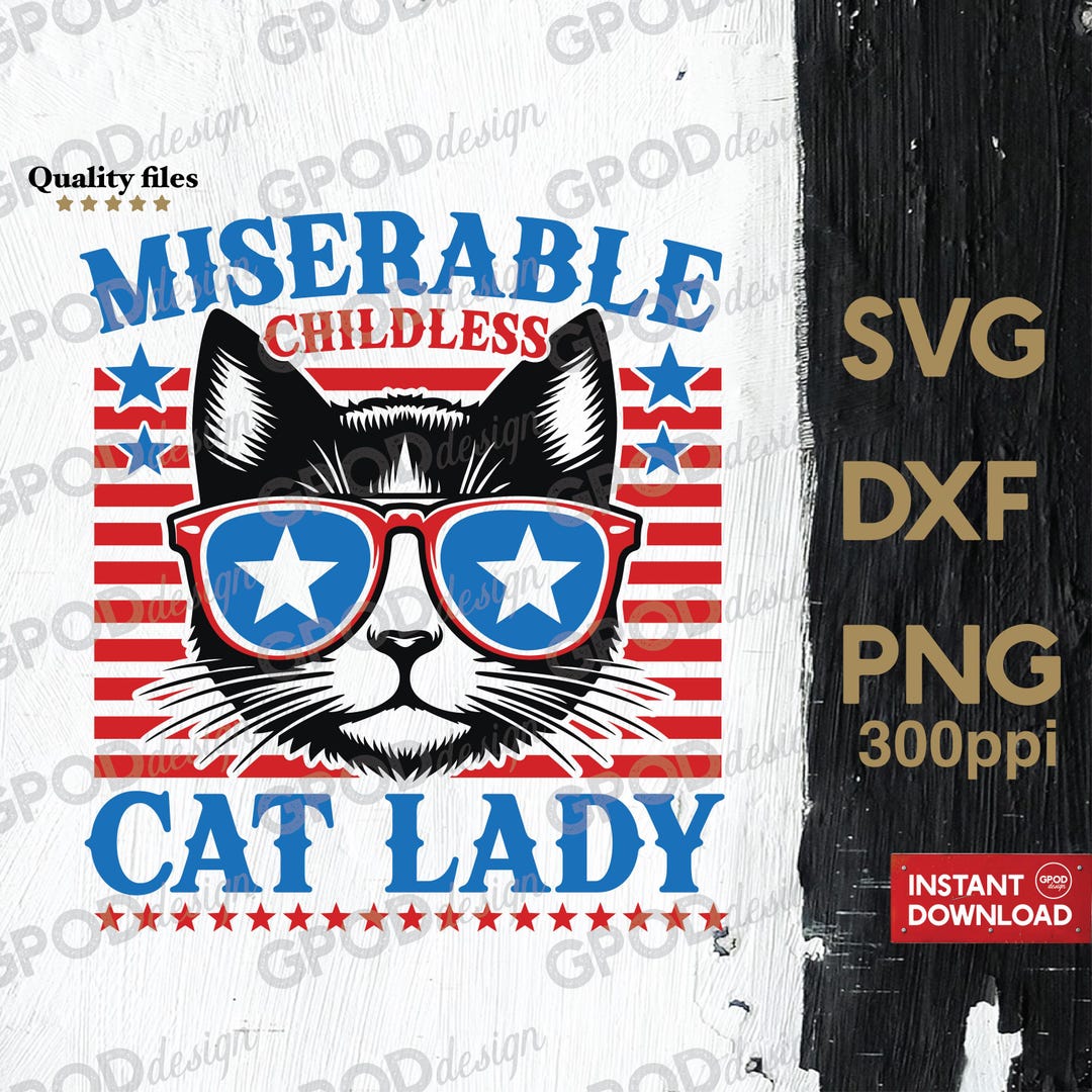 Miserable Childless Cat Lady SVG, Cat Lady Club Member PNG, Clipart for ...