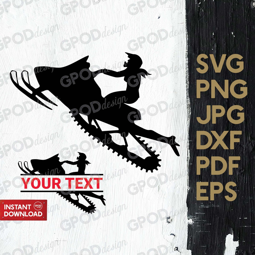 Woman on Snowmobile Svg, Snowmobile Mom Svg, Clipart for Cricut, Sled ...