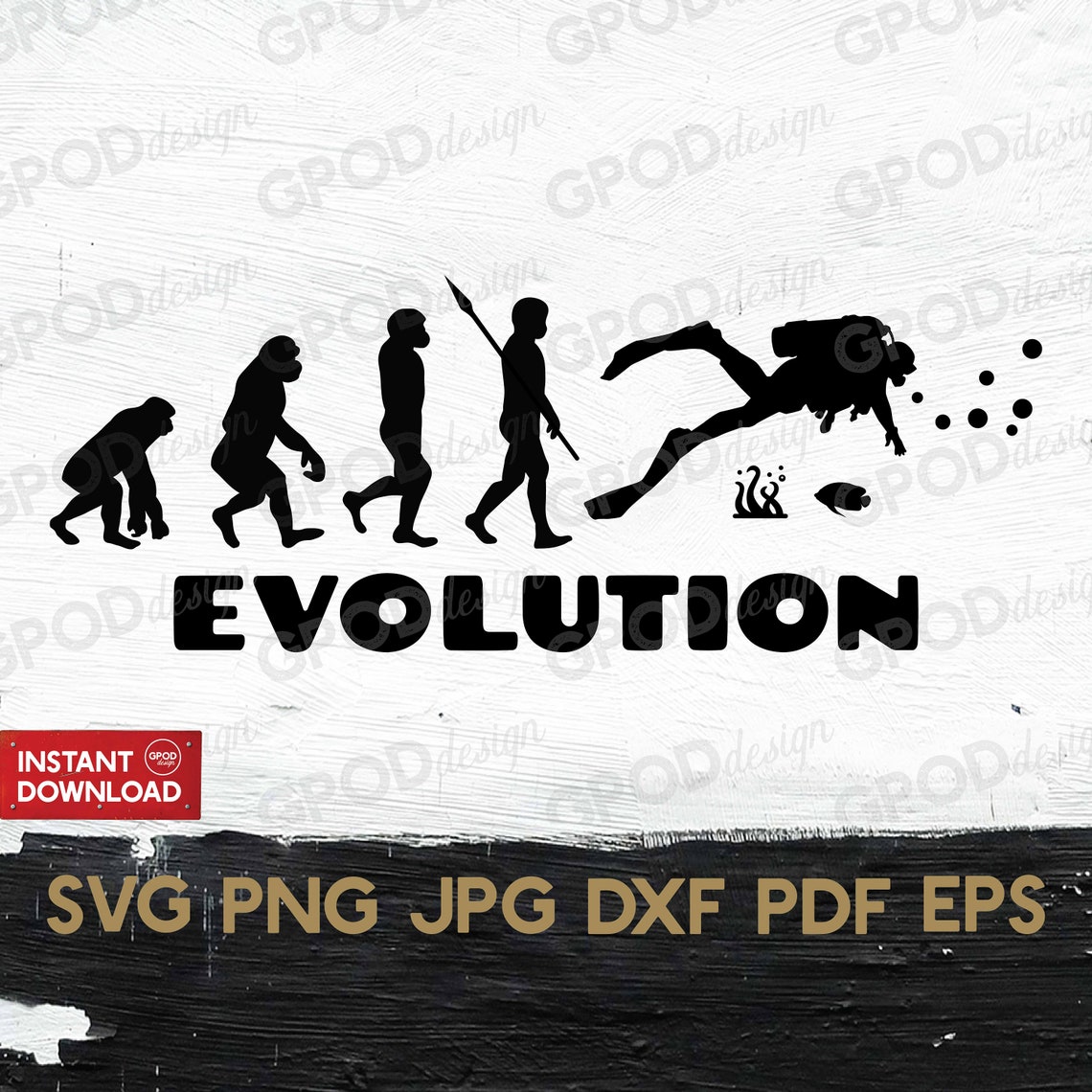 Scuba Diving Evolution SVG Human Evolution svg Clipart For | Etsy