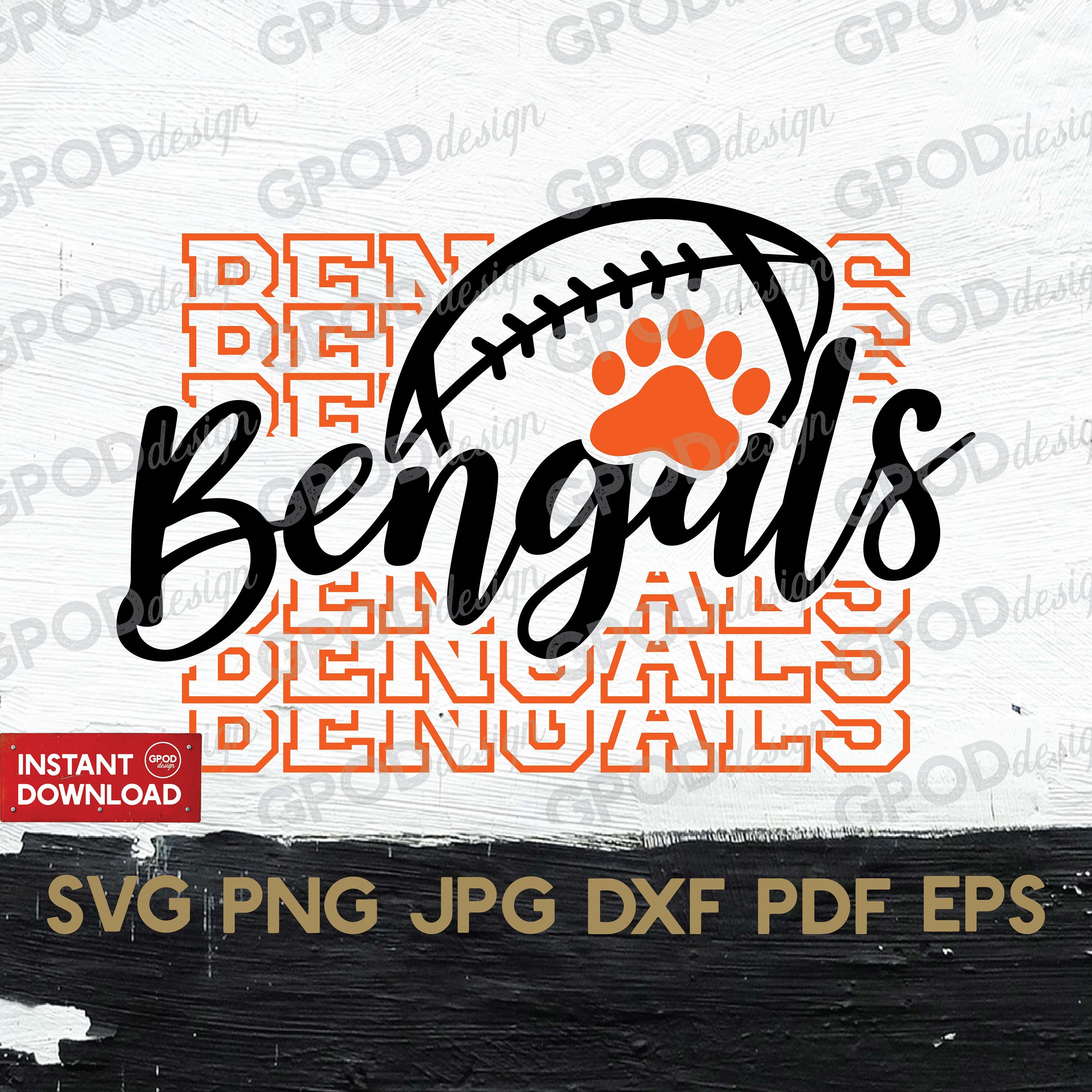 Bengals Leopard SVG, Bengals Football Svg, Clipart for Cricut, Bengals ...