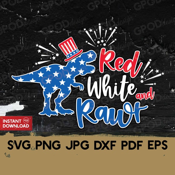 Red White and Rawr Svg - Etsy