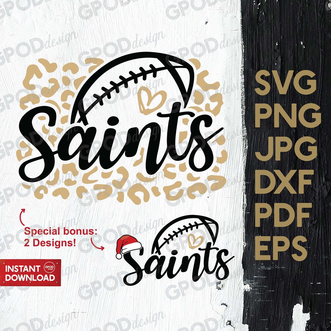 Leopard Saints Football SVG, Saints Svg, Clipart for Cricut, Saints ...