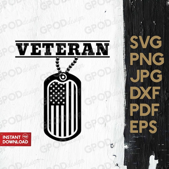 Veteran Dog Tag SVG Dog Tag Flag Svg Clipart for - Etsy