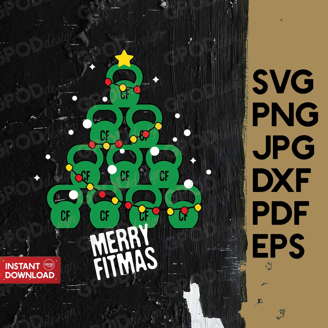 Kettlebell Tree SVG, Christmas Tree Svg, Clipart for Cricut, Merry ...