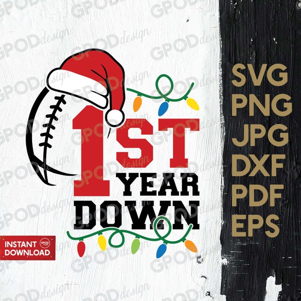 1st Year Down Football Svg - Etsy